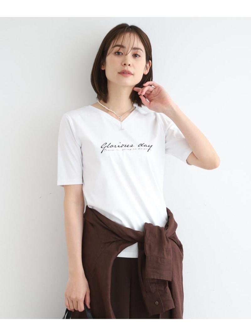 【楽天市場】【SALE／50%OFF】【洗える/コットン100%】VネックロゴTシャツ INDIVI インディヴィ トップス カットソー・Tシャツ パープル ブラック グレー ホワイト【RBA ...