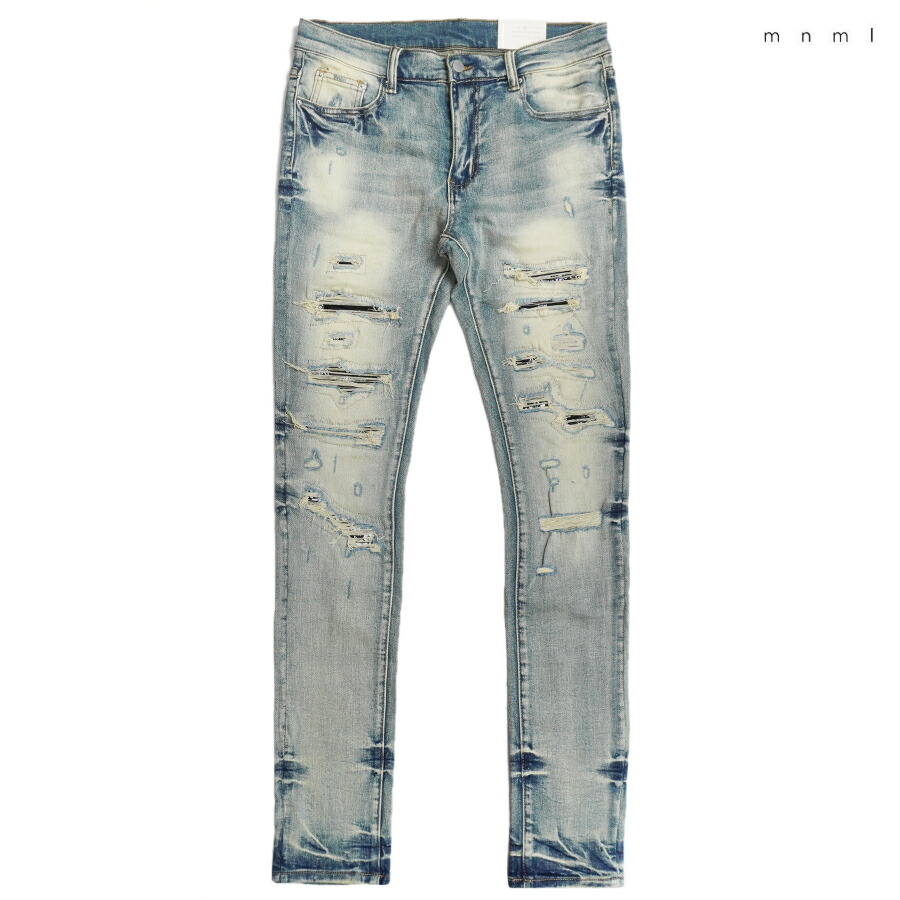 【楽天市場】【送料無料★ラスト1点】MNML X165 PAISLEY STRETCH DENIM PANTS【WASH BLUE】(30inch・32inch・34inch・36inch ...