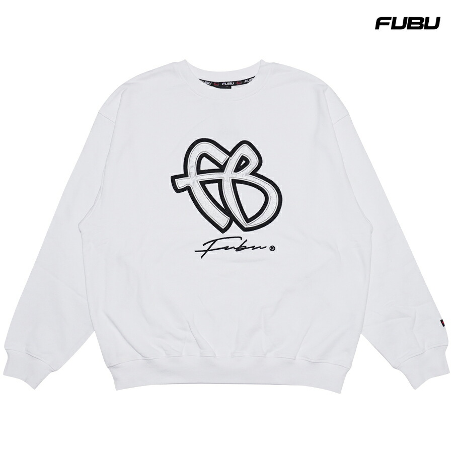【楽天市場】【送料無料】FUBU FB CREWNECK SWEAT【WHITE】(L・XL)(フブ 通販 メンズ 大きいサイズ トレーナー ...