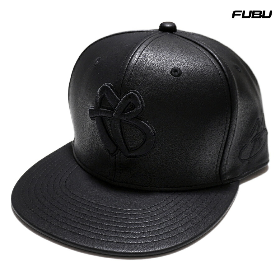 【楽天市場】【送料無料】FUBU FAUX LEATHER CAP【BLACK】(フブ 通販 帽子 キャップ CAP スナップバック ...