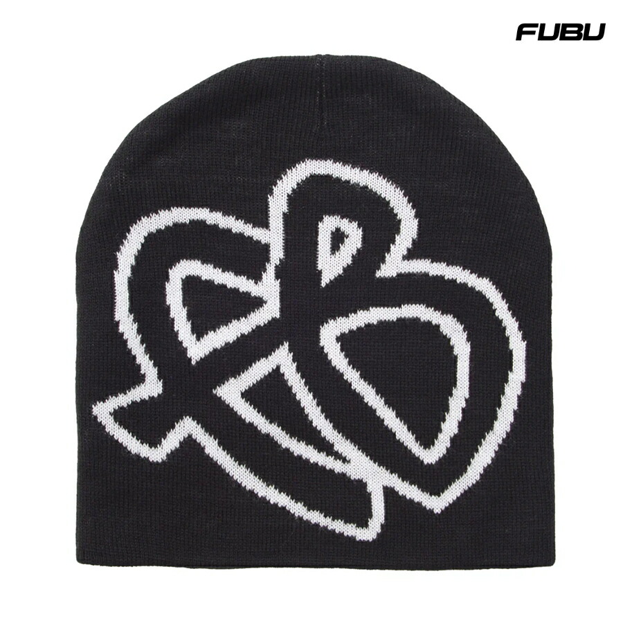 【楽天市場】【送料無料】FUBU FB BEANIE【BLACK】(フブ 通販 帽子 ビーニー ニット帽 ニットキャップ ショート ロゴ ...