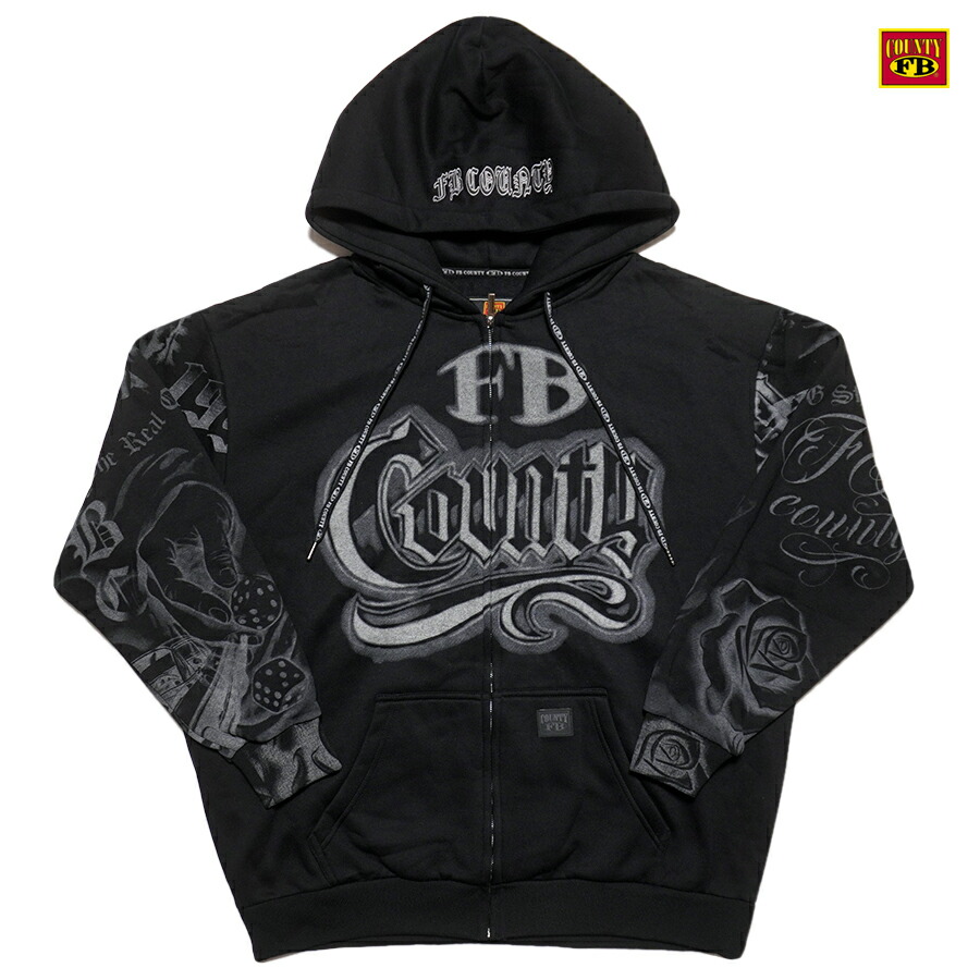 【楽天市場】【SPECIAL PRICE★送料無料】FB COUNTY TATTED UP ZIPUP HOODIE【BLACK】(M・L ...