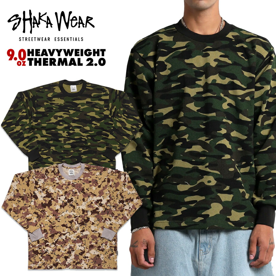 【楽天市場】【送料無料】SHAKA WEAR 9.0 OZ HEAVYWEIGHT THERMAL LONG SLEEVE Tシャツ ...