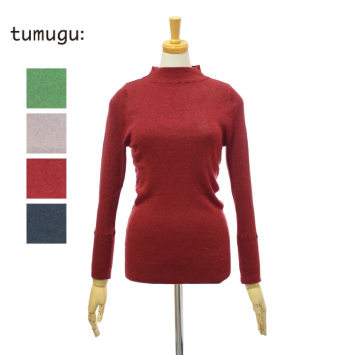 【楽天市場】ツムグ TK19329a コットン リブニット ハイネック 長袖 無地 レディース tumugu [メール便可]：INFINITY Co.，Ltd.