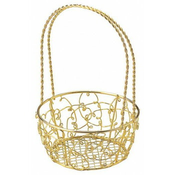 【楽天市場】ワイヤーバスケット ハンドル付き ゴールド 89-74GD：インフォマート