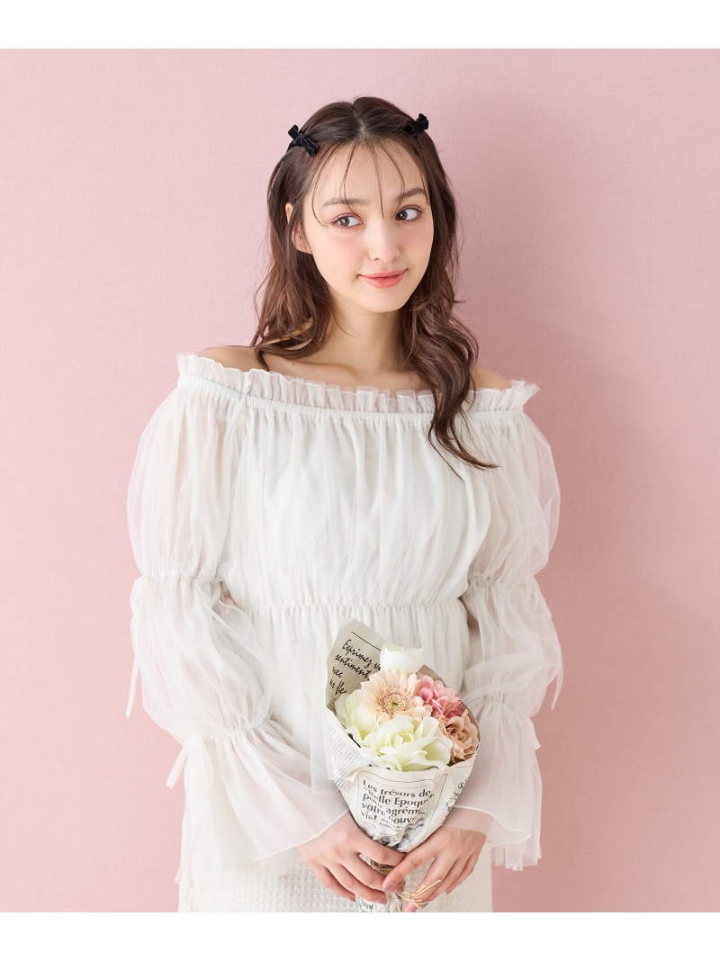 【楽天市場】【SALE／31%OFF】袖リボンシアーオフショルブラウス INGNI イング トップス シャツ・ブラウス ピンク グレー ホワイト【RBA_E】[Rakuten Fashion ...