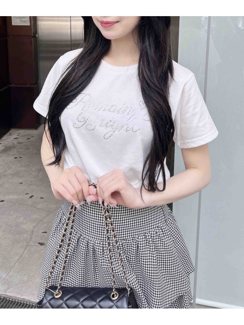 【楽天市場】【SALE／34%OFF】ラインストーンロゴTシャツ INGNI イング トップス カットソー・Tシャツ ブラック ホワイト ピンク【RBA_E】[Rakuten Fashion ...