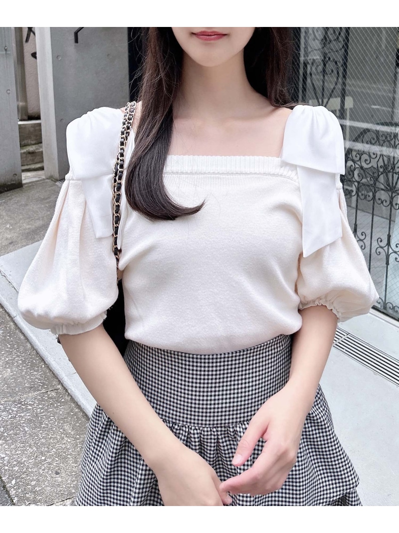 【楽天市場】【SALE／50%OFF】肩リボンオフショルニット INGNI イング トップス ニット ブラック ホワイト ピンク【RBA_E】[Rakuten Fashion]：INGNI