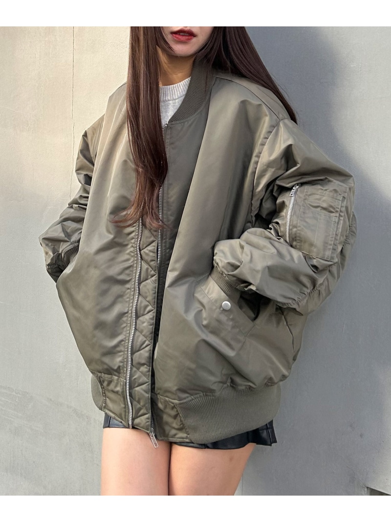 【楽天市場】【SALE／50%OFF】中綿入りBIG MA-1 INGNI イング ジャケット・アウター MA-1 カーキ ブラック グレー【RBA_E】[Rakuten Fashion]：INGNI