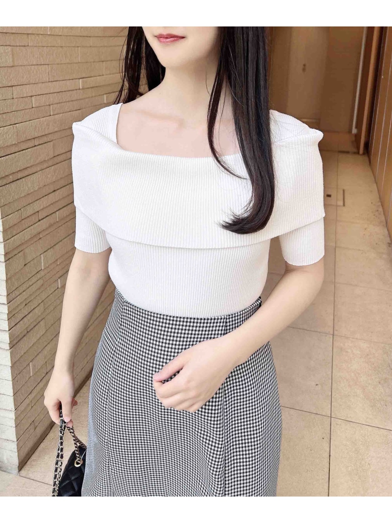 【楽天市場】INGNI/(W)12Gオフショル半袖ニット INGNI イング トップス ニット ブルー ピンク ブラック ホワイト グレー[Rakuten Fashion]：INGNI