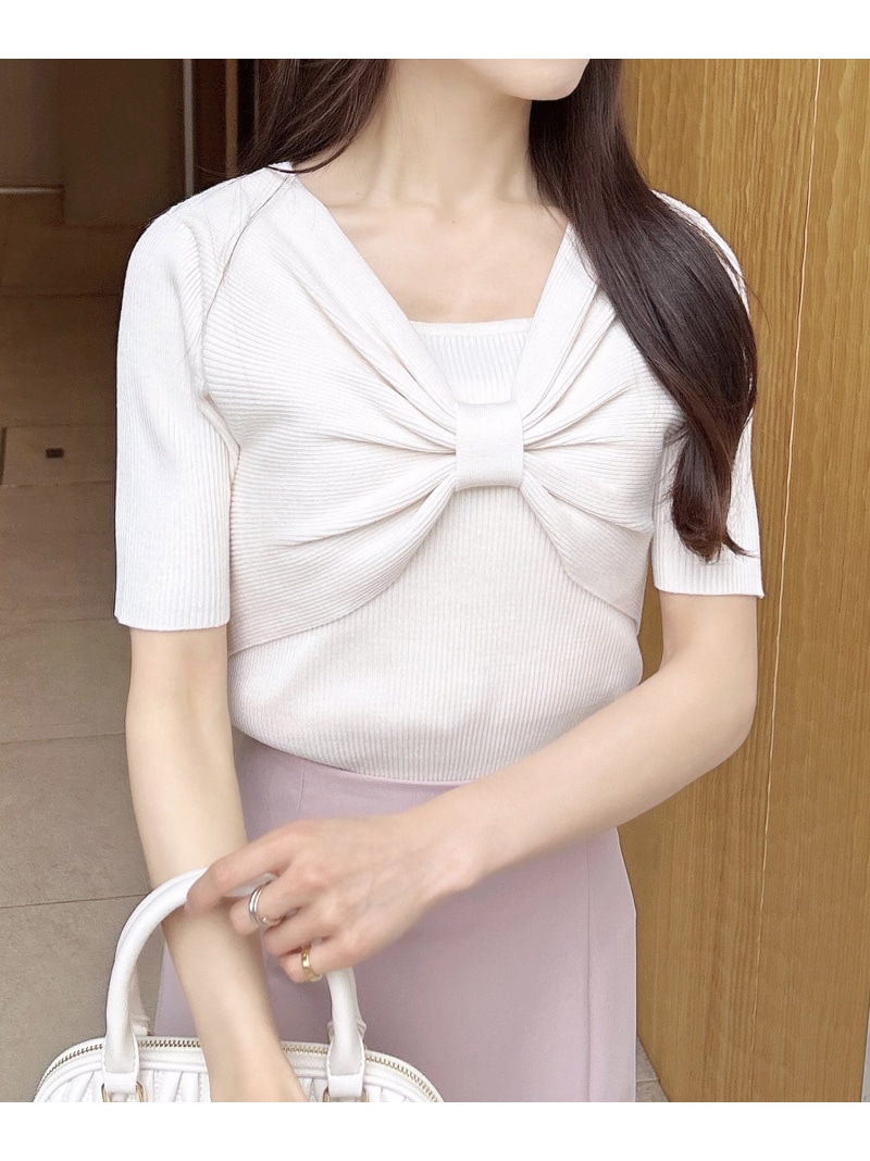 【楽天市場】【SALE／23%OFF】INGNI/(W)12Gリボンレイヤード風ニット INGNI イング トップス ニット ブラック ホワイト ピンク グレー【RBA_E】[Rakuten ...