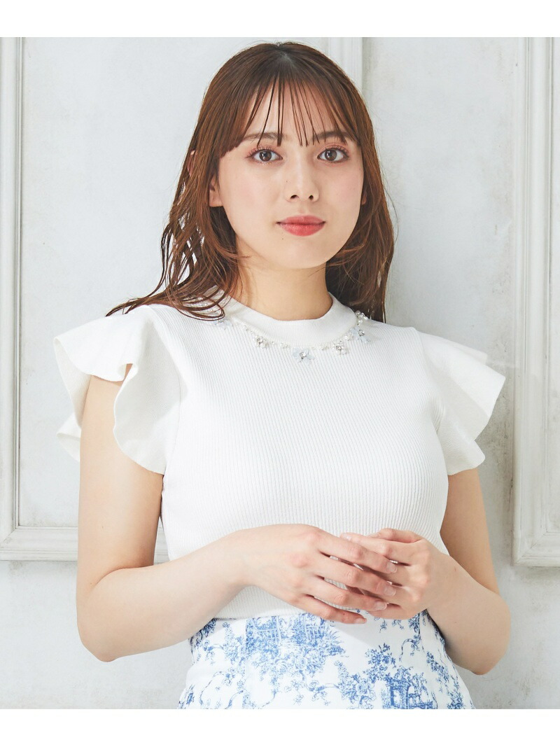 【楽天市場】【SALE／39%OFF】12G装飾付フリルノースリニット INGNI イング トップス ニット ホワイト グリーン ピンク ブラック【RBA_E】[Rakuten Fashion ...