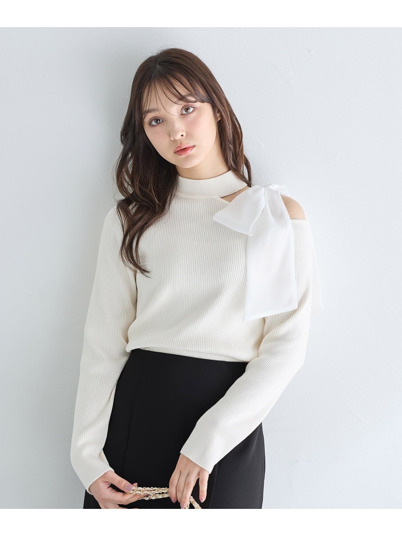 【楽天市場】【SALE／48%OFF】ワンショルシアーリボンニット INGNI イング トップス ニット ピンク ブラック ホワイト グレー【RBA_E】[Rakuten Fashion]：INGNI