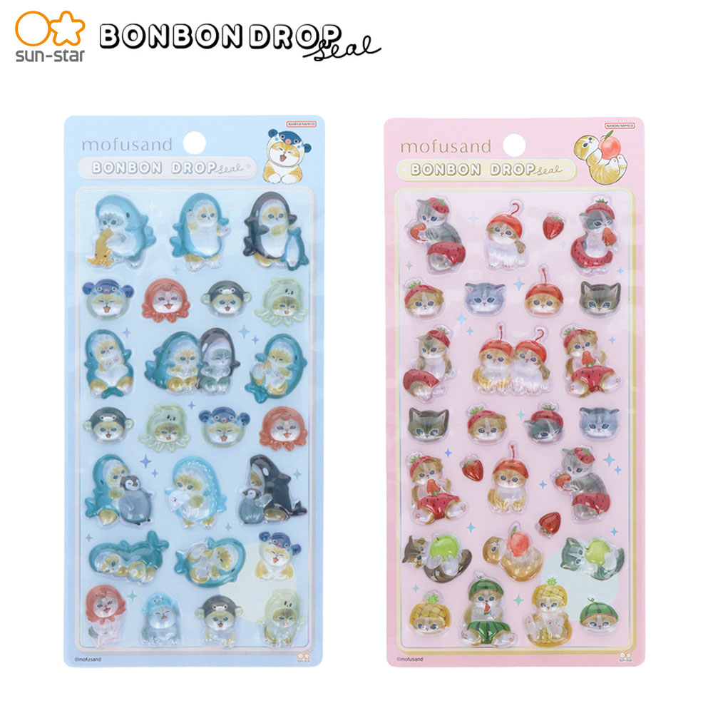 【楽天市場】サンスター文具 ボンボンドロップシール mofusand S8542970 S8542988 モフサンド BONBON DROP ...