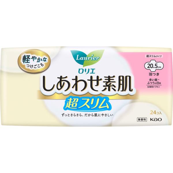 【楽天市場】花王 ロリエ しあわせ素肌 通気超スリム 多い昼?ふつうの日用20．5cm 羽つき 24コ (医薬部外品)：INNI SELECT ...