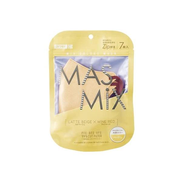 【楽天市場】川本産業 MASMIXマスク ラテベージュ×ワインレッド 7枚入：INNI SELECT・Global 対応
