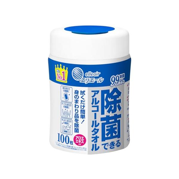 【楽天市場】大王製紙 エリエール除菌できるアルコールタオル本体 100枚ボトル本体：INNI SELECT・Global 対応