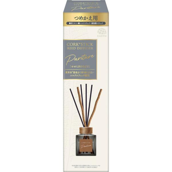 【楽天市場】アース製薬 スッキーリ！ コルク＋スティック ピュリチャー せせらぎのそばで 詰め替え用 芳香剤 リードディフューザー 100ml：INNI SELECT・Global 対応