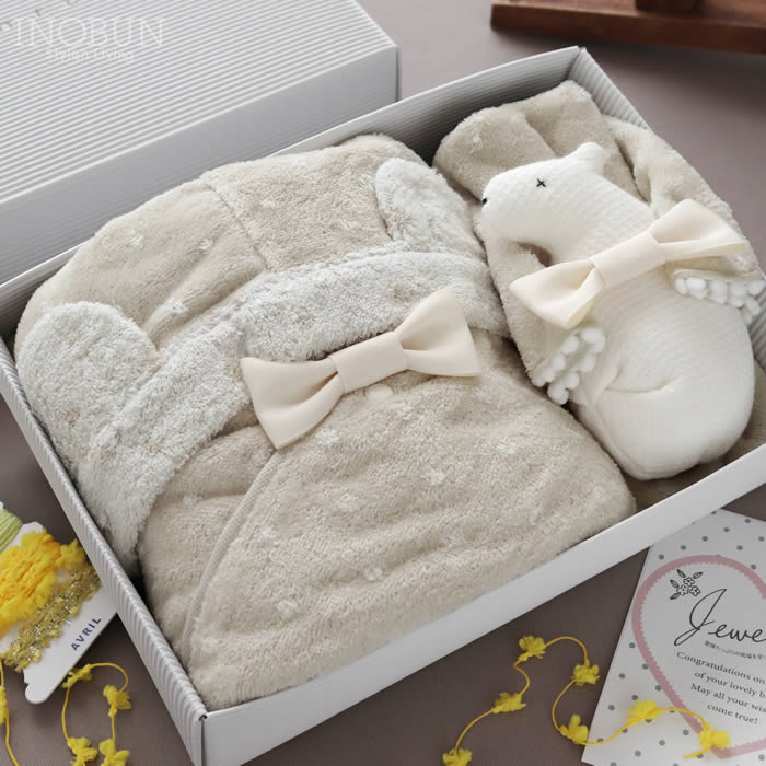 【楽天市場】kontex コンテックス ジュエル フード付きバスタオル＆シロクマ BOXギフトセット パール ご出産祝い 日本製 ベビーギフト：イノブンオンラインショップ