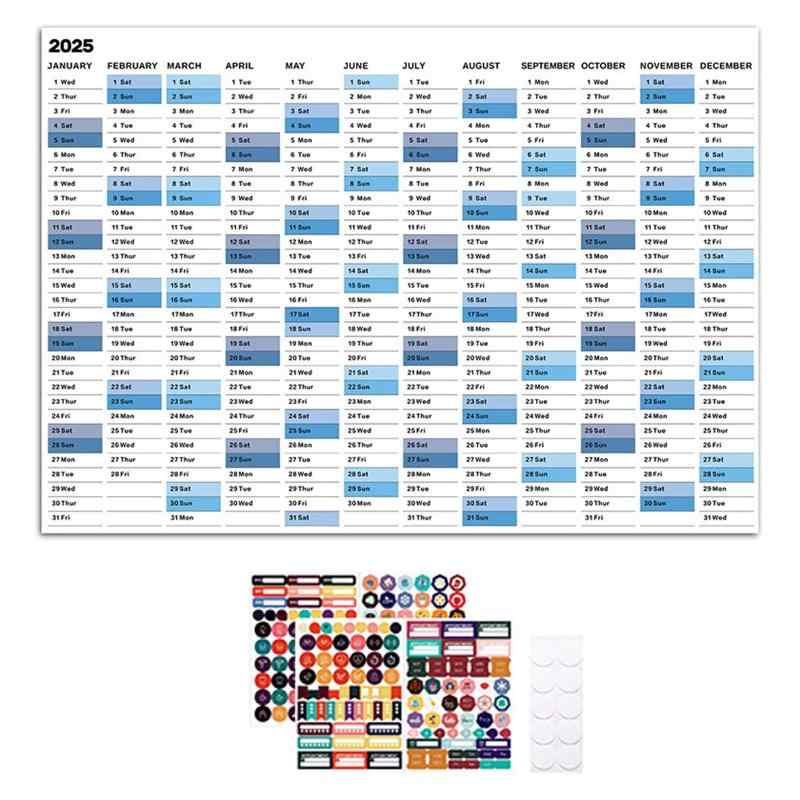 【楽天市場】PAVIKE年間カレンダー 2025 壁掛け 壁掛けカレンダー 2025 カレンダー1枚 2025年カレンダー 壁掛け 壁面カレンダー創意メモ計画表は、組織と計画に用いられ、家庭 ...