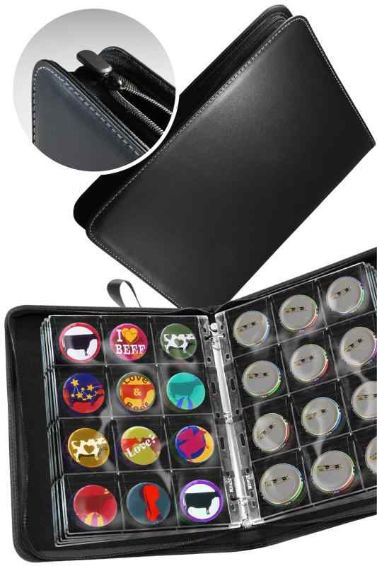 【楽天市場】ETLIFE 缶バッジ 収納 57mm 【安心のフルカバー 大容量 120枚収納】 PUレザー コレクション ファイル コインアルバム (ブラック)：亥子屋商店（INOKOYA）