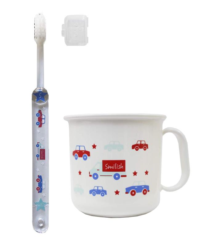 【楽天市場】子ども歯ブラシ（キャップ付き） 耐熱コップセット くるま柄：亥子屋商店（INOKOYA）