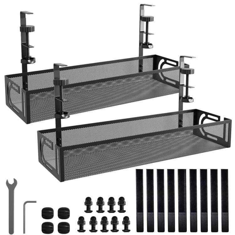 【楽天市場】ELECTRO-WEIDEWORLD ケーブルトレー デスク下 メッシュ 配線隠し ケーブル収納 穴あけ不要 外向き 内向き 両対応 かんたん設置 炭素鋼 テーブル下収納ラック ...