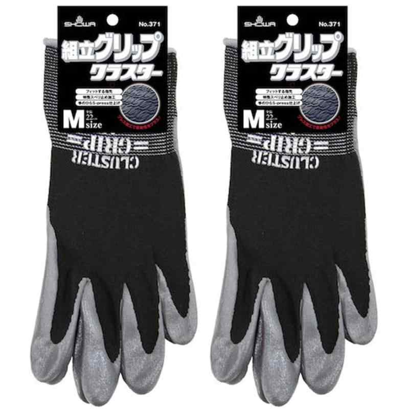 【楽天市場】ショーワグローブ 作業用手袋 No.371 組立グリップクラスター ブラック 1双 2個セット：亥子屋商店（INOKOYA）