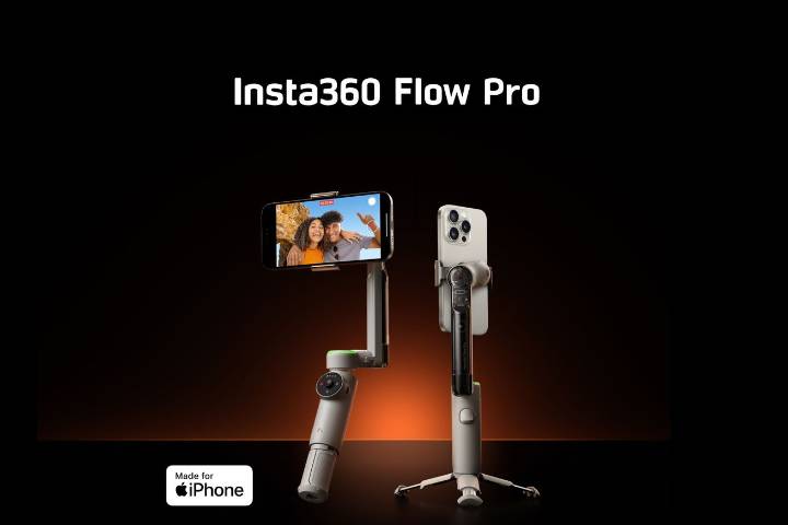 Insta360 Flow Pro - AI搭載スマホジンバル Apple DockKit対応 AI自動追跡 360度無限パントラッキング 3軸手ブレ補正 内蔵三脚 ポータブル 折り畳み可能 ...