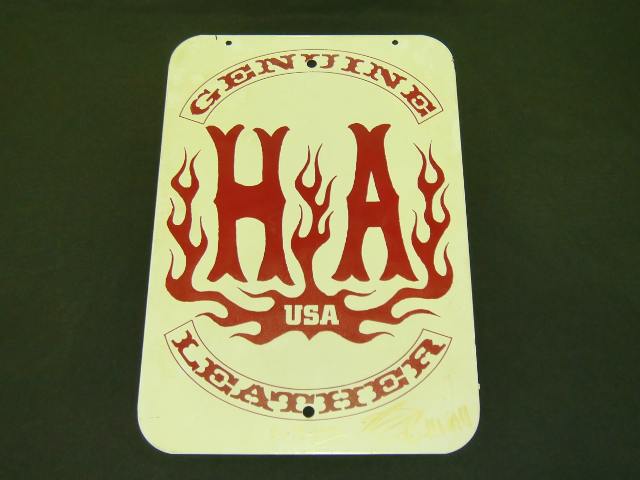 【楽天市場】HA LEATHER(HELLS ANGELS LEATHER ヘルズエンジェルスレザー) 金属製 サインプレート看板 Bill ...