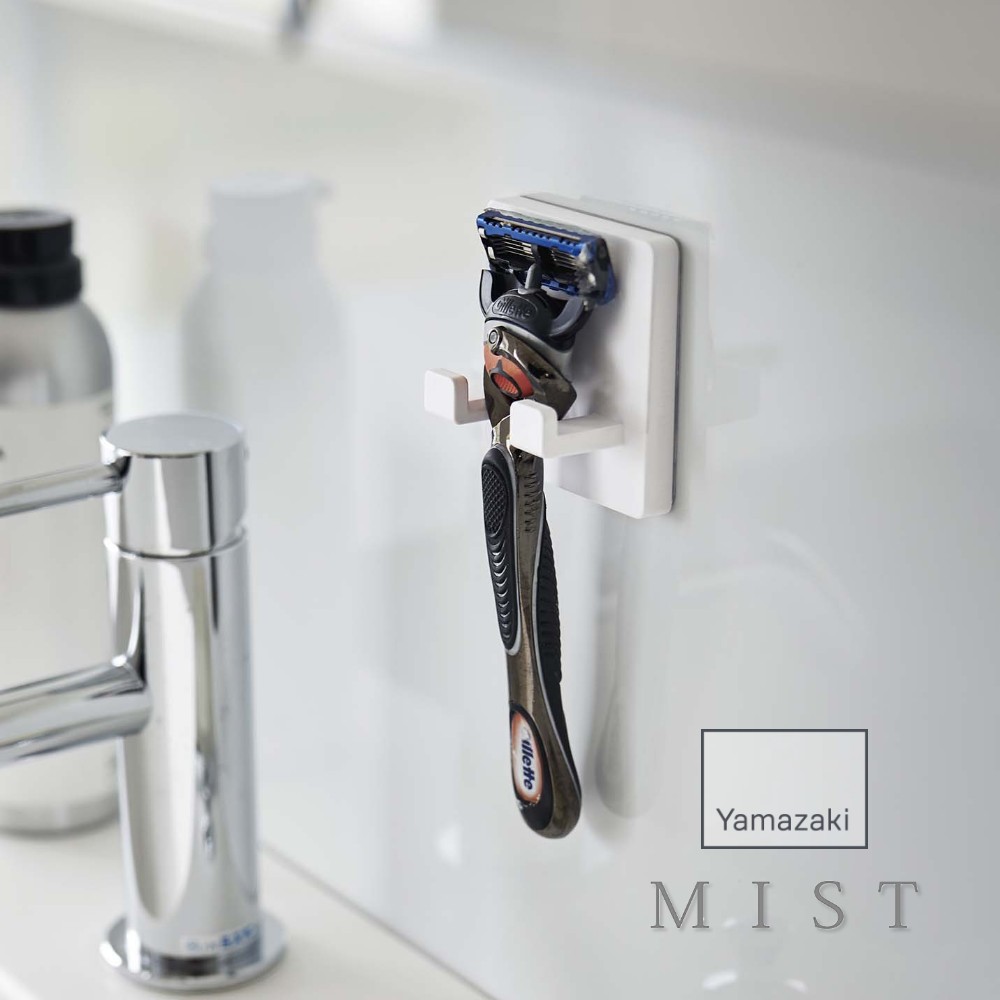 【楽天市場】山崎実業 【 フィルムフック シェーバーホルダー ミスト 】 mist 5953 貼って剥がせる 引っ掛け場所 入れ物 ひげそり 髭 浴室 洗面室 バスルーム シンプル ...