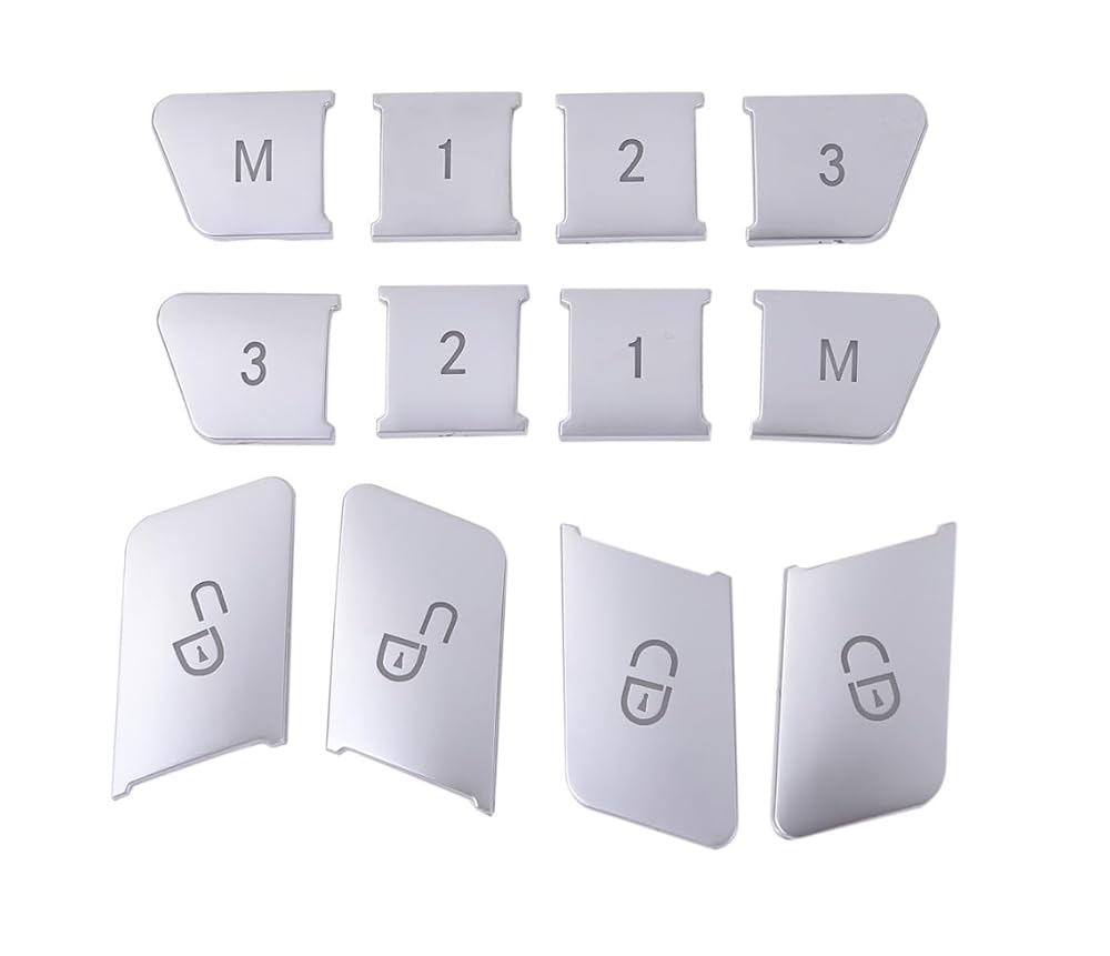 【楽天市場】ベンツ 用 スイッチ カバー シート メモリー ドアロック 12P シルバー X166 GLS350d GLS63 GL350 ...