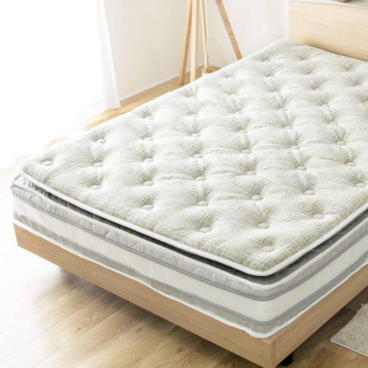 【楽天市場】極厚ピロートップ 硬さの選べる マットレス ダブル サンライズイエロー 咲夜NoWay! （ 極厚 ピロートップ 選べる硬さ 体圧 ...