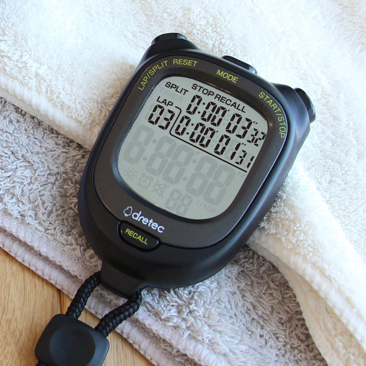 【楽天市場】ストップウォッチ スピールL 防水 バックライト （ ドリテック DRETEC タイマー デジタルタイマー 時計 ライト付き IPX7防水 カレンダー アラーム カウント 1/ ...