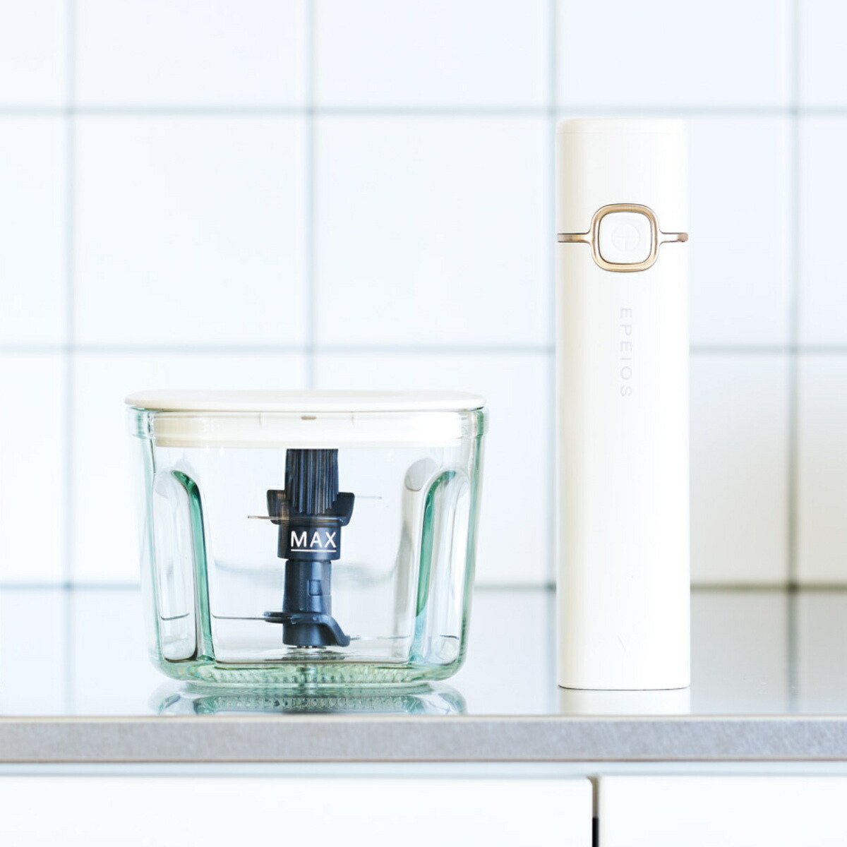 【楽天市場】電動フードプロセッサー TINT EPEIOS コードレス （ エペイオス フードチョッパー ガラス製 調理家電 キッチン家電 ミンチ みじん切り 大根おろし 泡立て ホイップ ...