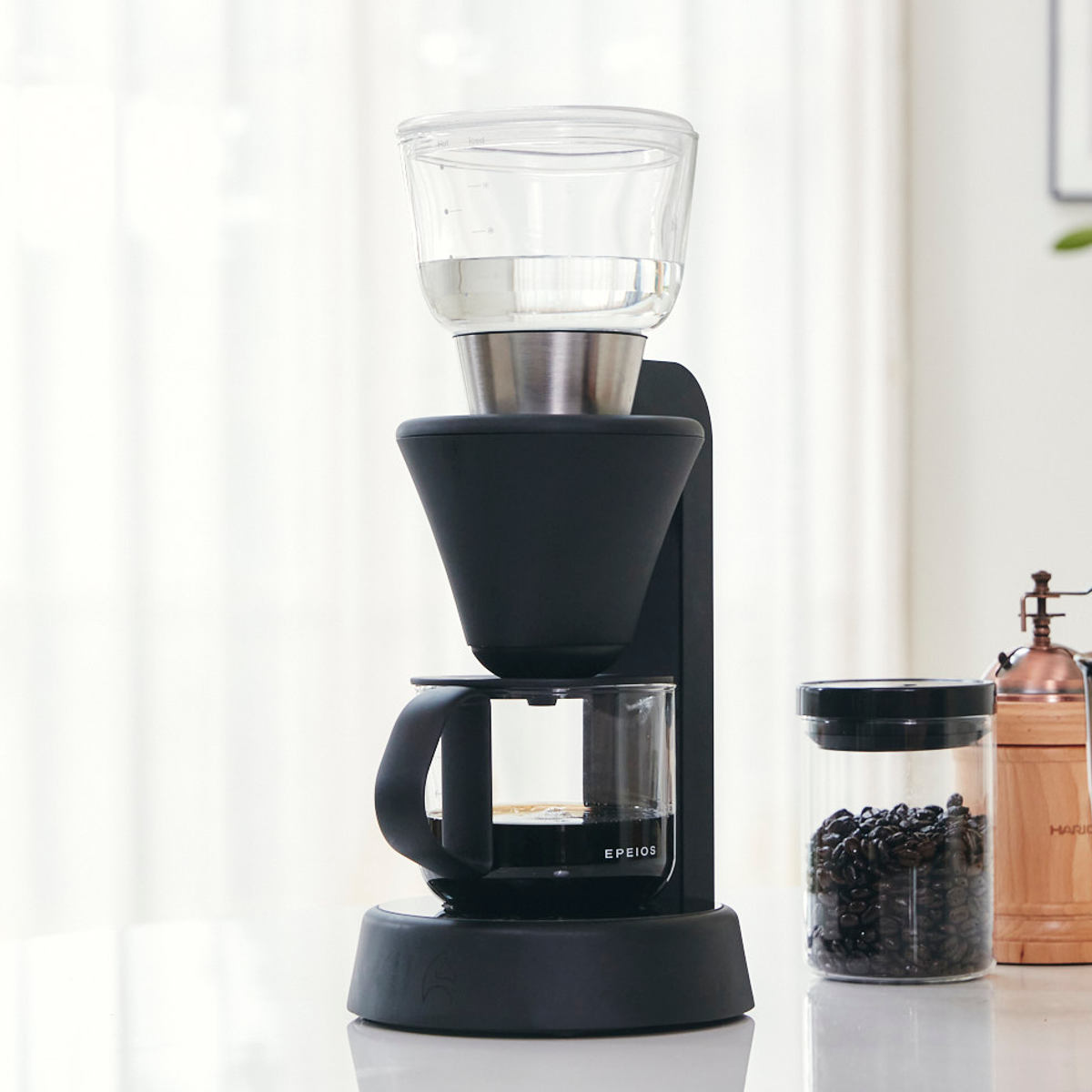 【楽天市場】EPEIOS スマートコーヒーメーカー Mocca （ エペイオス 4~5杯用 3種類の抽出モード 抽出率高い アプリ予約 保温機能 おしゃれ エルメスデザイナーによるデザイン ...