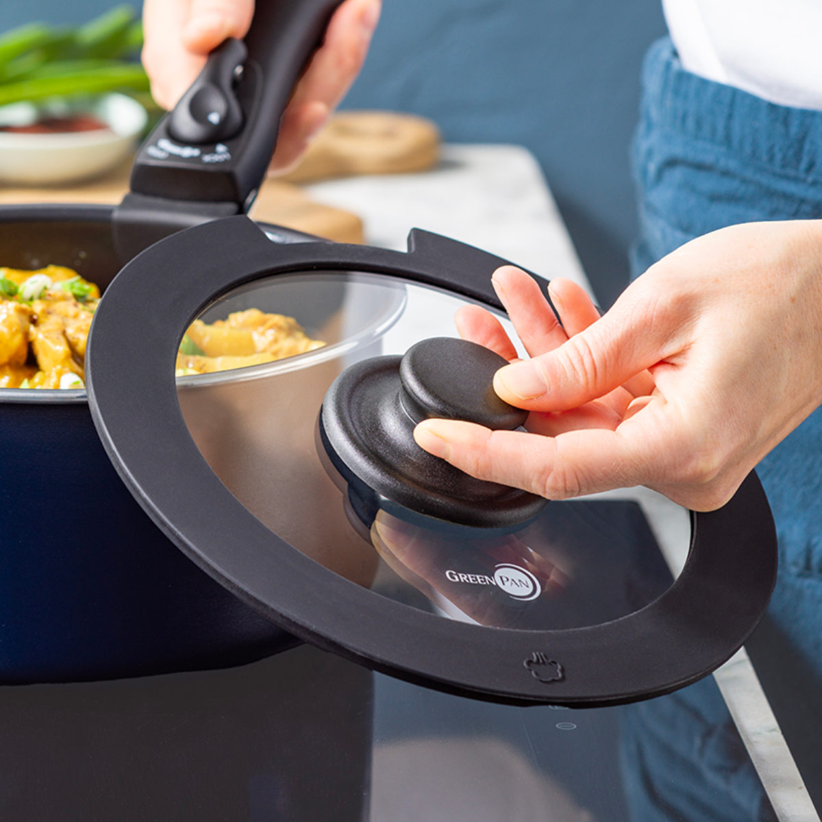 【楽天市場】GREEN PAN ガラス蓋 20cm クリックシェフ専用 （ グリーンパン 蓋 ふた 鍋ふた フライパンフタ 専用ガラス蓋 窓 ...