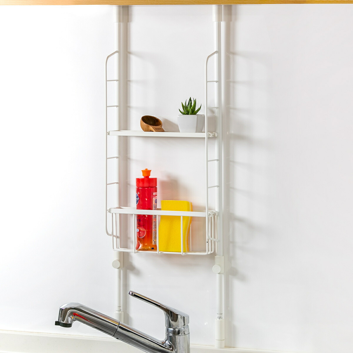 【楽天市場】突っ張りラック SPLUCE スリムポールラック （ メッシュセット ハンガーセット S M 幅28cm 幅39.5cm 高さ70～105cm 突っ張り棚 キッチンラック 収納 ...