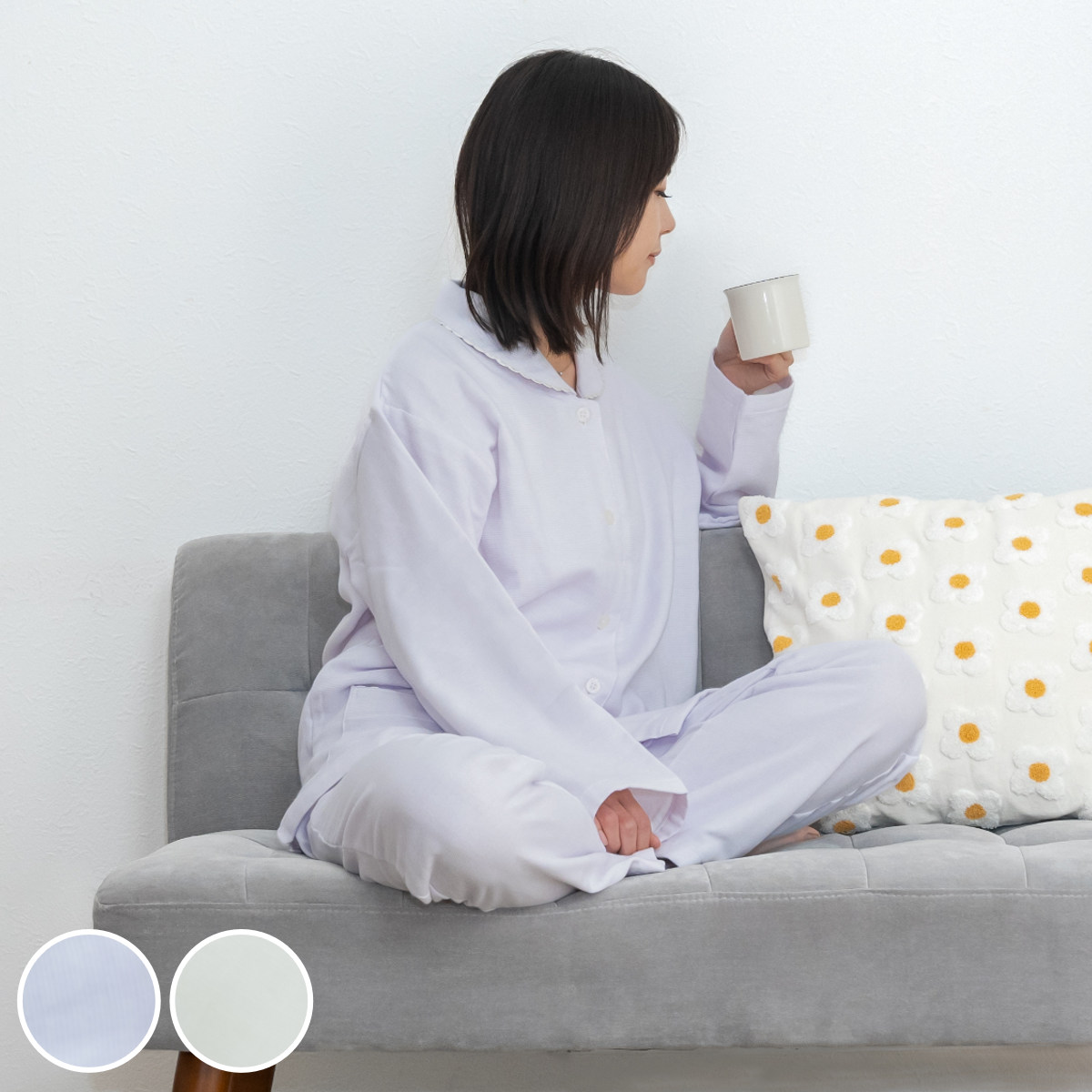 【楽天市場】パジャマ 播州織 3重ガーゼ 綿100％ 日本製 （ 前開き レディース 婦人 春 秋 長袖 長ズボン 上下セット ルームウェア ...