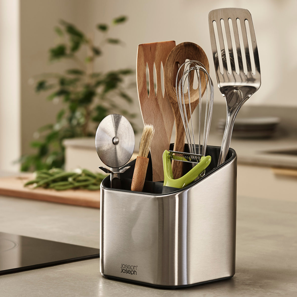 【楽天市場】Joseph Joseph キッチンツールスタンド サーフィス SSティアードユテンシルポット （ ジョセフジョセフ ステンレス 仕切り付き 滑り止め付き ツールスタンド ジョゼフ ...