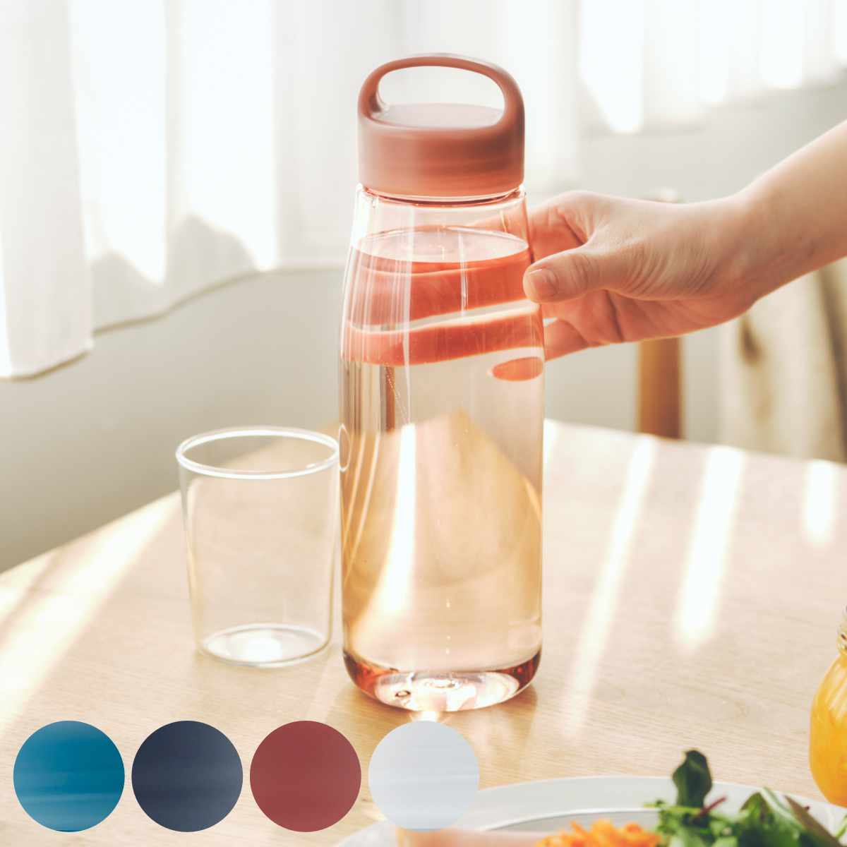 【楽天市場】marna マーナ cocuri Daily ウォーターボトル 1L （ 水筒 直飲み 食洗機対応 マイボトル クリア ボトル 軽量 1リットル おしゃれ かわいい パッキンなし ...