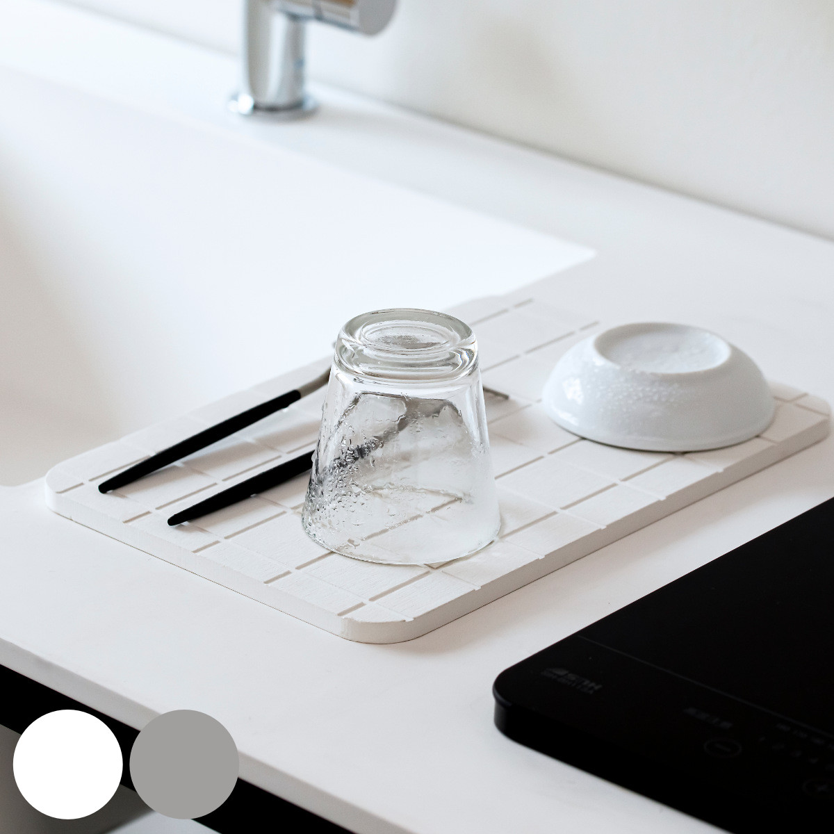 【楽天市場】＆NE 水切りトレー ラバストーンドライボード lattice （ ラバストーン 吸水 速乾 水切りマット 吸水マット 吸水トレー ...