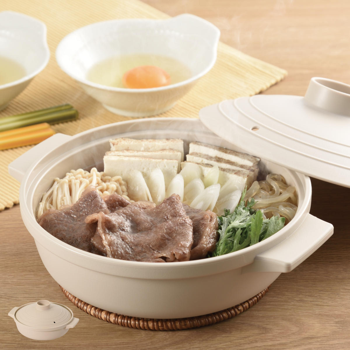 【楽天市場】電子レンジ調理器 すき焼き鍋 寄せ鍋 （ レンジ調理器 電子レンジ調理鍋 両手鍋 卓上鍋 食洗機対応 電子レンジ専用 レンジ調理 電子レンジ専用調理器 電子レンジ料理 簡単調理 火 ...