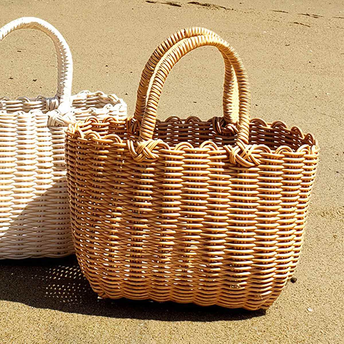 【楽天市場】バスケット al.atte 客室用の洗える抗菌湯かごS ナチュラル （ バッグ 鞄 小物入れ カゴバッグ かご トートバッグ 温泉 ...