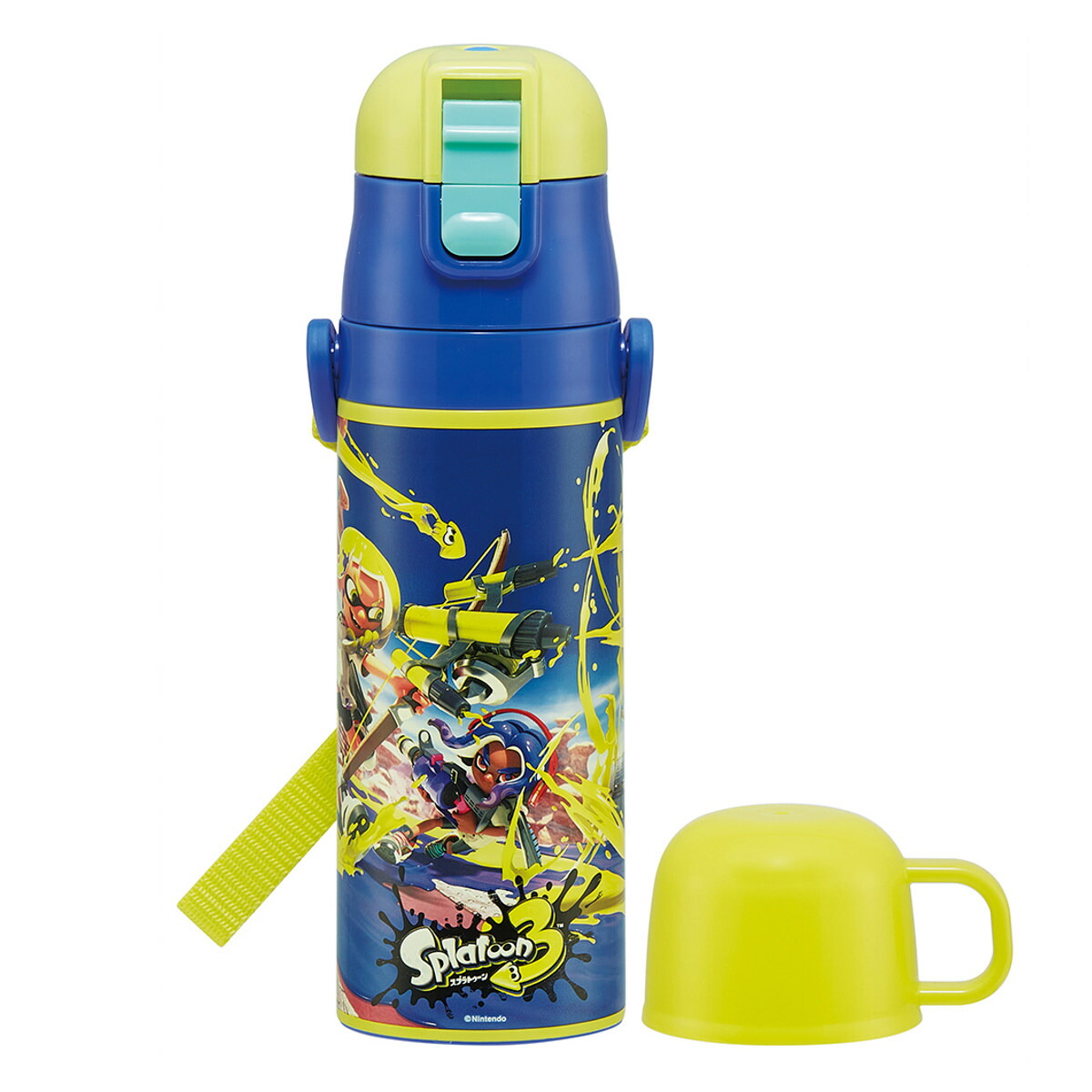 【楽天市場】水筒 470ml 430ml 超軽量2WAYステンレスボトル スプラトゥーン3 （ 保冷 保温 直飲み コップ付き ワンプッシュ マグボトル コップ飲み 2way 子供用 すいとう ...