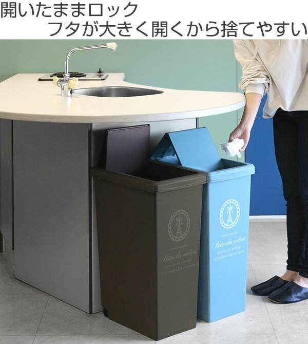 【楽天市場】ゴミ箱 45L ふた付き スライドペール 45リットル （ ごみ箱 ダストボックス キッチン フタ付き プラスチック 45l スリム ペール 大容量 角型 縦型 分別ゴミ箱 蓋付き ...