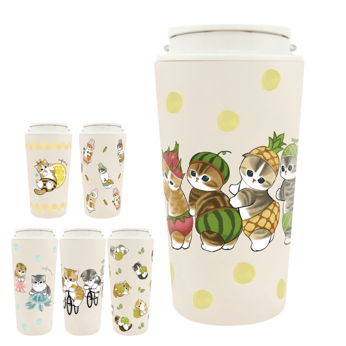 【楽天市場】mofusand キャリー保温保冷タンブラー 360ml 430ml （ モフサンド もぎたてにゃん みつばちにゃん うさにゃん キャラクター かわいい 真空二重 ステンレス 真空 ...