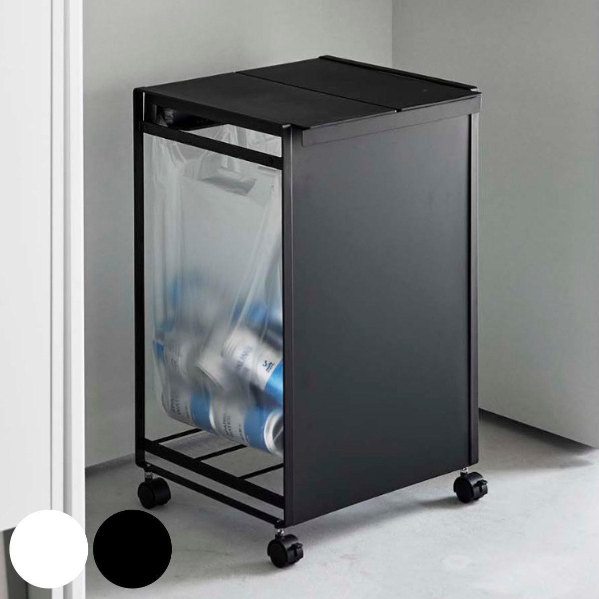 【楽天市場】【レビュー特典付き】 山崎実業 tower 蓋付き目隠し分別ダストワゴン 2分別 タワー （ 4903208059756 597 ...