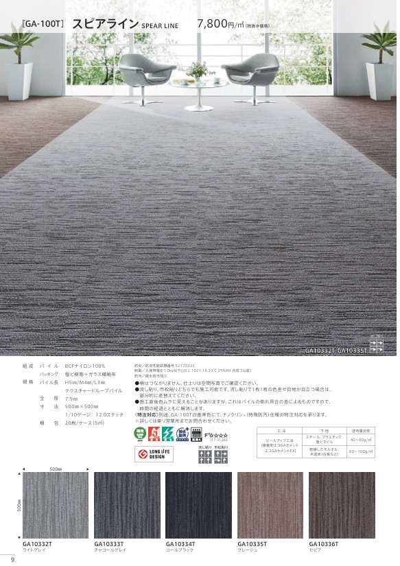 【楽天市場】東リ スピアライン GA10332T GA10333T GA10334T GA10335T GA10336T：内装 Up Field