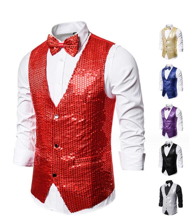 【楽天市場】メンズスパンコール付きベスト ジレベスト ダンスベスト 蝶ネクタイ付き 舞台ステージ衣装 きらきら 男性ベスト ジャズ ダンス衣装 ...